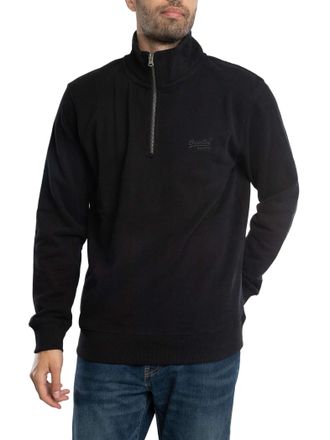 Superdry Herren Essential Logo Sweatshirt mit Halbrei&szlig;verschluss Schwarz XXL