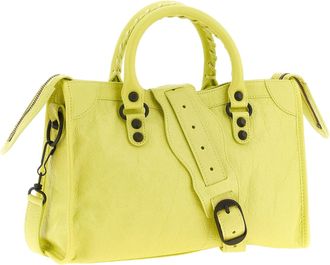 Balenciaga Lambskin Leather Top Handle Bag - Yellow