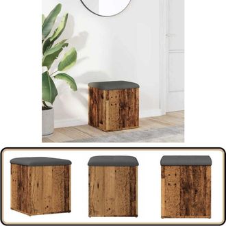 vidaXL Vidaxl - Sitzbank mit Stauraum Altholz-Optik 42x42x45 cm Holzwerkstoff