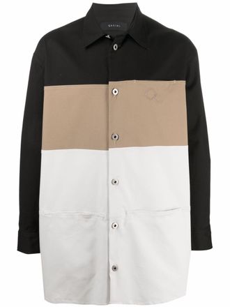 Qasimi surchemise oversize à rayures - Noir