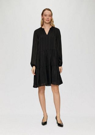 s.Oliver Minikleid Kleid Volantkleid aus Chiffon mit Streifen und Glitzer