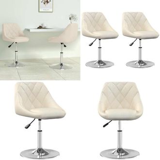vidaXL Esszimmerst&uuml;hle 2 Stk. Drehbar Creme Samt - Vidaxl