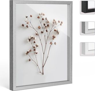 Bildershop-24 Objektrahmen FrameBox VARIO36 Mattsilber 21x29,7cm (DIN A4) zum Einrahmen von Trikots, Blumen, Passepartouts etc
