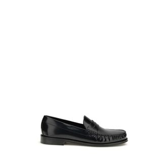 Tom Ford Homme, Chaussures, Noir, Taille: 43 EU Bos Taurus Slip-On Mocassins