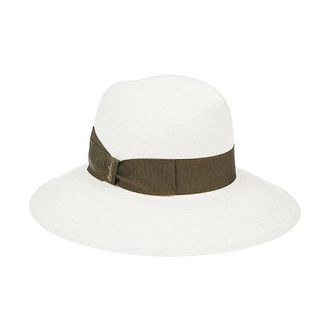 Borsalino Gr&uuml;ner breitkrempiger Strohhut - - Accessories - Damen - Wei&szlig; - S