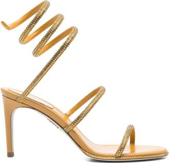 Rene Caovilla Femme, Chaussures, Jaune, Taille: 37 1/2 EU Escarpin &agrave; bout ouvert orn&eacute; de strass