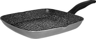 STONELINE Po&ecirc;le Grill 28x28 cm, avec 2 Becs verseurs, Cuisson sans Huile ni Graisse, adapt&eacute;e &agrave; lInduction, Rev&ecirc;tement Antiadh&eacute;sif avec de vraies particules de p