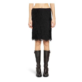 Chlo&eacute; Femme, Jupes, Noir, Taille: 38 FR Floral Lace Skirt