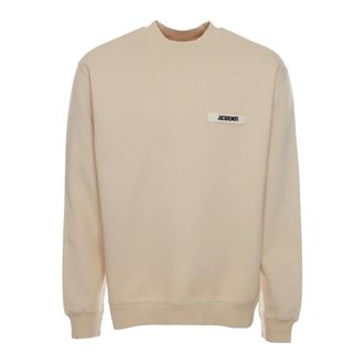 Jacquemus Homme, Sweatshirts et sweats à capuche, Beige, Taille: M Gros Grain SweaT-shirt