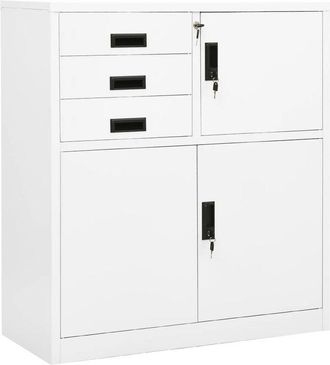 vidaXL Armoire de bureau Blanc 90x40x102 cm Acier