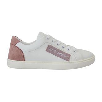 Dolce & Gabbana Sneakers Low Top Wei&szlig; Rosa Frauen - - Shoes - Damen - Wei&szlig; - 35 1/2 EU