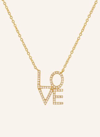Leaf Halskette Love Aus 18 Karat Gelbgold Mit Diamanten gold