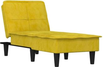 vidaXL Chaise longue jaune velours vidaXL
