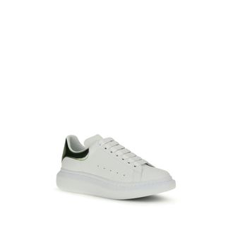 Alexander McQueen Mens White Calf Leather Bos Taurus Platform Sneakers