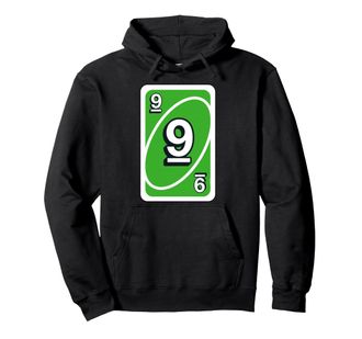 Uno Halloween Green 9 Karte Pullover Hoodie