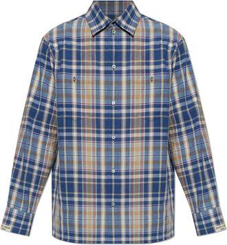 Golden Goose Homme, Chemises, Bleu, Taille: XS Plaid Pattern Shirt