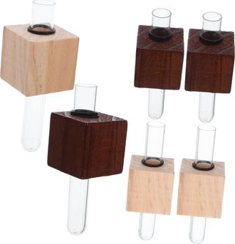 TOPBATHY Kleiner Pflanzenvasen K&uuml;hlschrank Magnetset 10 St&uuml;ck Magnetische Reagenzglas Vasen Aus Holz Und Kunststoff F&uuml;r K&uuml;che B&uuml;ro Und Kleine R&auml;ume
