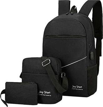Generic Sac &agrave; dos pour homme - Trois couleurs unies - Sac de voyage dordinateur - &Eacute;tanche - Sac assorti d&eacute;contract&eacute; - Sac &agrave; dos &agrave; fleurs, Noir, taille unique