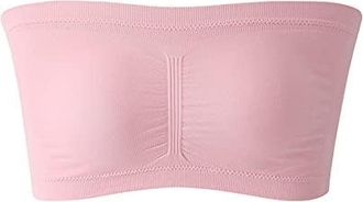 Generic 2026 Soutien-gorge sans bretelles pour femme, couleur unie, style ligne A, grande taille, rose, L