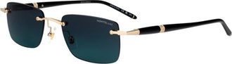 Montblanc Montblanc - Lunettes de soleil rectangulaires - unisex - Accessoires - Jaune - Taille: 54 MM