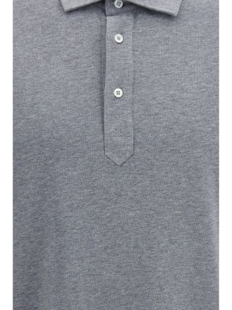 Brunello Cucinelli Cotton Jersey Polo Shirt - Gray