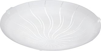 Eglo LED Deckenleuchte Margitta 1, 1 flammige Deckenlampe klassisch, Wohnzimmerlampe aus Metall in Weiß, Glas in Klar mit Granille-Kristallen, Schlafzimmer