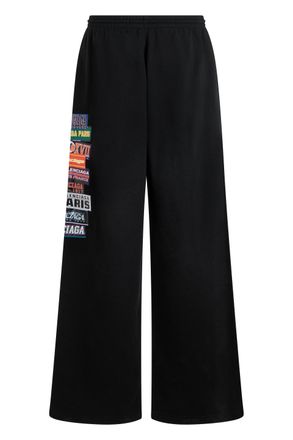 Balenciaga Mens Trousers Drawstring Cotton Black Track Pants