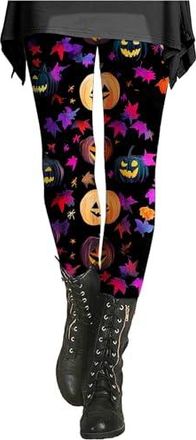 Generic Leggings dautomne et dhiver pour femme - Imprim&eacute; artistique - Pantalon doux et extensible - Short en coton pour femme, dor&eacute;, 3XL