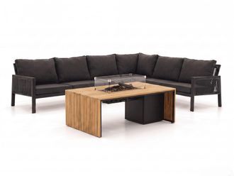 Manifesto Furniture + 10 % Kassenrabatt | Manifesto Alzano/Cosibridge Ecklounge-Set mit Feuertisch 5-teilig