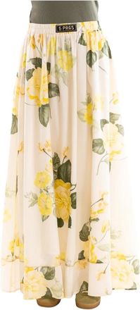 5 Progress Femme, Jupes, Multicolore, Taille: 38 FR Maxi Jupe Large en Popeline