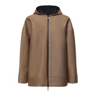 Max Mara Zip-throughs - Femme - Sweatshirts et sweats &agrave; capuche - Brun - Taille: 42 FR