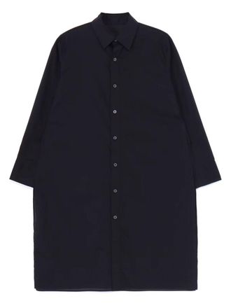 Yohji Yamamoto chemise en coton à design superposé - Noir