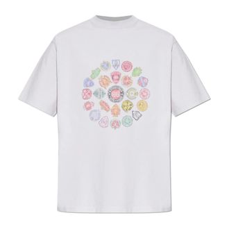 Balenciaga T-Shirt mit farbenfrohem Print - - Tops - Herren - Wei&szlig; - XS