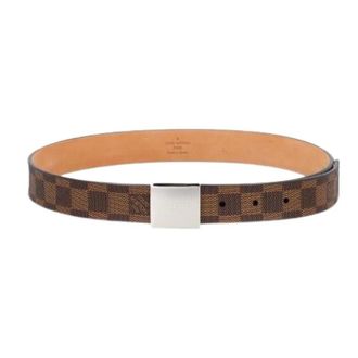 Louis Vuitton Ceinture Pre-owned en toile Damier Ebene - Femme - Pre-owned - Brun - Taille: ONE Size