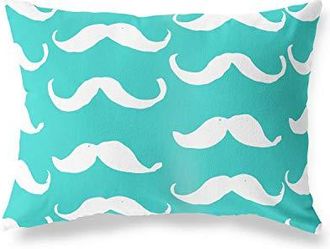 Bonamaison Le Jardin du Lin Kissenbezug Zierkissenbezug Türkisweiß Kissenbezug, Für Bett, Auto, Sofa, Haus, Wohnzimmer, Schlafzimmer, Dekoration, 45x60 Cm - Entw