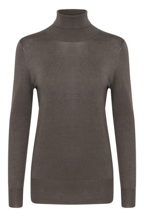 Kaffe Womens Rollneck T-Shirt Long Sleeves Slim Fit Hip Length Rib Edges