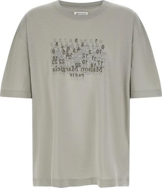 Maison Margiela Homme, Tops, Gris, Taille: L T-shirt Num&eacute;rique
