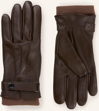HUGO BOSS Lederhandschuhe Hyden braun
