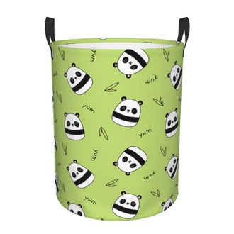 Generic S&uuml;&szlig;er Panda W&auml;schekorb Rund W&auml;schesammler Mit Henkel W&auml;schebeh&auml;lter F&uuml;r Decken Spielzeug Kuscheltier