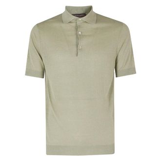 FILIPPO DE LAURENTIIS Homme, Pulls, Vert, Taille: M Polo Seta Lino