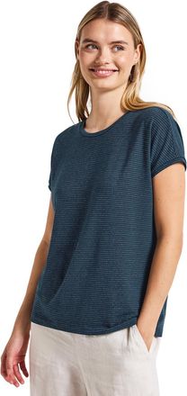 Street One Damen 3225937 Shirt mit Glitzerstreifen, Tide Blue, 42