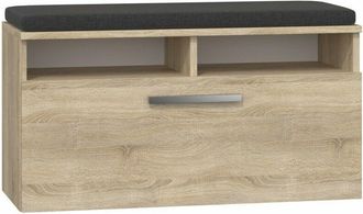 Hucoco Hucoco - rivi Armoire &agrave; chaussures + si&egrave;ge + rangement Porte basculante 46x85x35 6 &eacute;tag&egrave;res Meuble chaussures