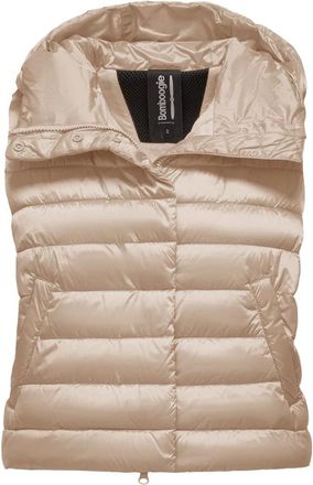 Bomboogie Femme, Vestes, Beige, Taille: 42 FR Gilet Rembourr&eacute; en Nylon Brillant avec Capuche