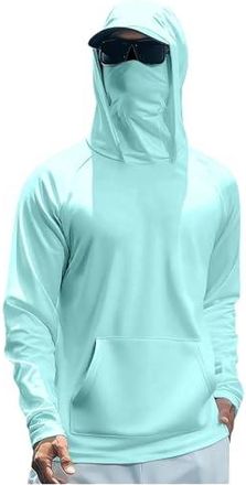 Generic Chemise de soleil &agrave; manches longues pour homme - T-shirt de randonn&eacute;e respirant - Tendance - D&eacute;contract&eacute; - L&eacute;ger - Pour homme, bleu clair, 3XL