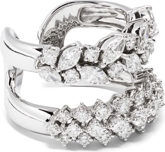 Yeprem bague Y-Not en or blanc 18ct pavée de diamants - Argent