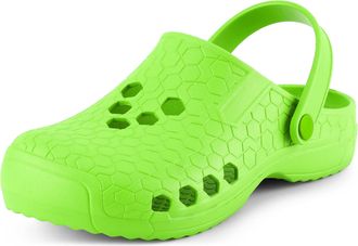 Ladeheid Damen und Herren leichte Eva Clogs Gartenclogs Gartenschuhe offen LADW008 (NeonGr&uuml;n4173, 38 EU)