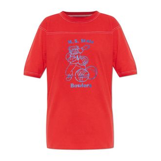 Maison Margiela Bedrucktes T-Shirt - - Tops - Damen - Rot - L