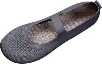 Generic Chaussures de ballet confortables et d&eacute;contract&eacute;es pour femme - Bout rond - Pliables - Respirantes - Couleur unie - Grande largeur - En tricot classiq