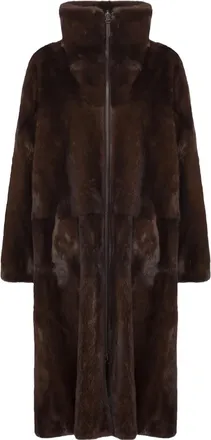 Yves Salomon Reversible Mink Coat - Brown