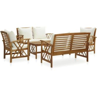 vidaXL Vidaxl - Salon de jardin 5 pcs avec coussins Bois dacacia solide
